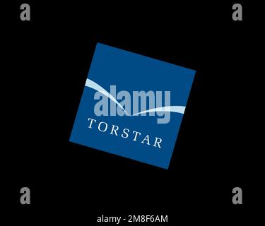 Torstar, rotated logo, black background Stock Photo - Alamy