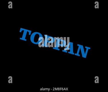 Toppan, rotated logo, black background Stock Photo - Alamy