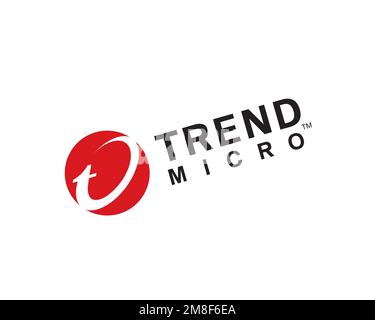 Trend Micro, rotated logo, white background B Stock Photo - Alamy