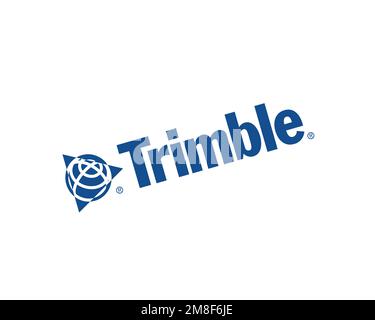 Trimble company, rotated logo, white background B Stock Photo - Alamy