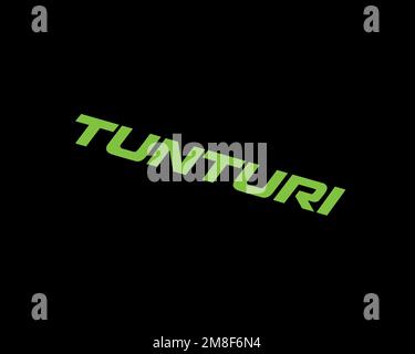 Tunturi, rotated logo, black background Stock Photo - Alamy