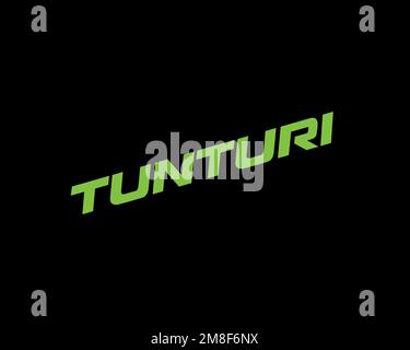 Tunturi, rotated logo, black background B Stock Photo - Alamy