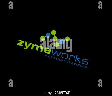 Zymeworks, rotated logo, black background Stock Photo - Alamy