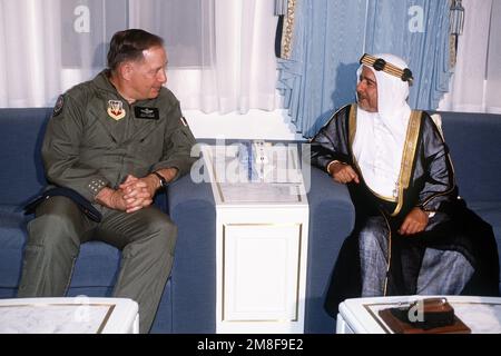 Shaikh Isa Bin Sulman Al-Khalifa, the emir of Bahrain, presents the ...