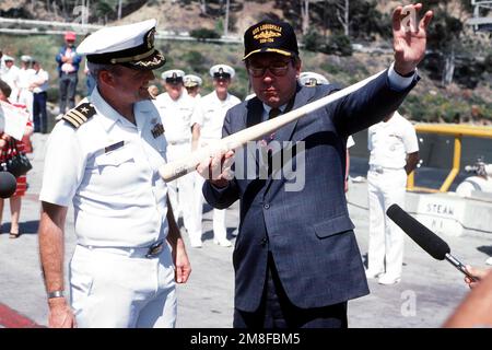 CMDR. Frank W. Stewart, commanding officer, disembarks from the nuclear ...