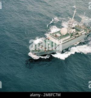 The Soviet Vishnya class intelligence collector SSV-169 monitors the ...