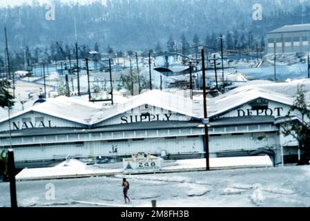 Ash covers the base in the aftermath of Mount Pinatubo's eruption. The ...