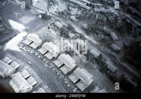 Clark air base covered in ash after the eruption of Mount Pinatubo ...