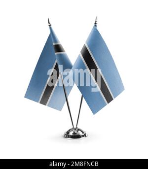 Small national flags of the Botswana on a black background Stock Photo ...