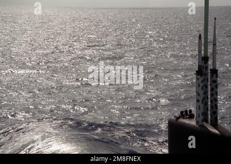 A top of the sail of the nuclear-powered attack submarine USS PHOENIX ...