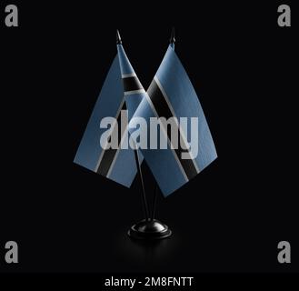 Small national flags of the Botswana on a black background Stock Photo ...