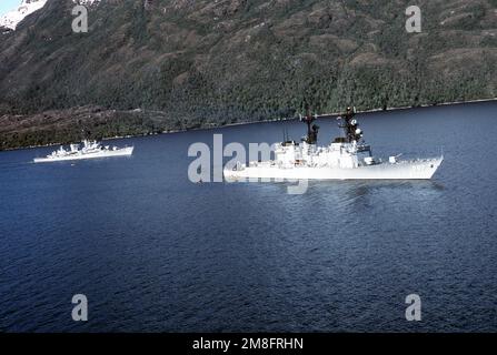USS O'Bannon (DD-987) and USS Dahlgren) in Strait of Magellan 1991 ...