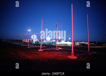 A view of the receiving antennas, foreground, for a Relocatable Over ...