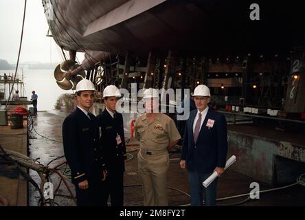 ENS Brandon Fausti, ENS Jon Shoemaker and Robert F. Sumrall, curator of ...