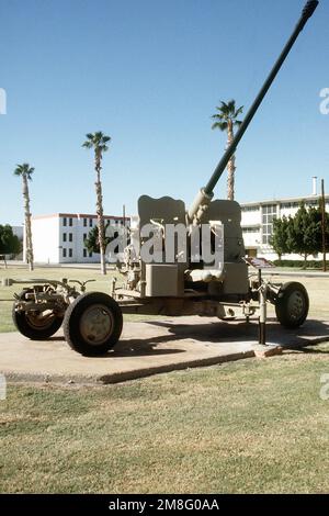 An S-60 57mm automatic anti-aircraft gun battery abandoned during ...