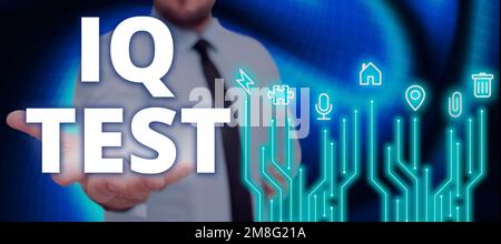 Sign displaying Iq Test, Conceptual photo attempt to measure your ...