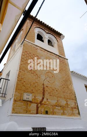 The white village of Sedella in the Axarquia region of Malaga ...
