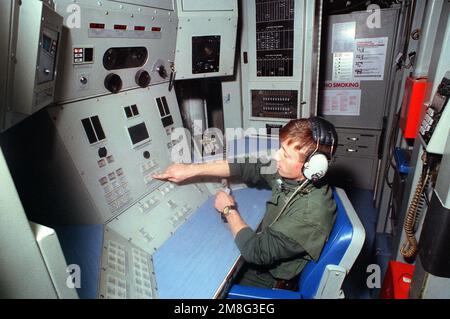 USS Ticonderoga (CG-47) forward Mark 26 missile launcher control panel ...
