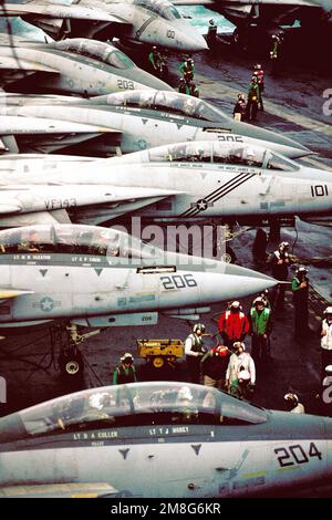 F-14A Tomcats from Fighter Squadrons 142 and 143 (VF-142 and VF-143 ...