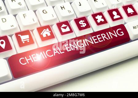 Conceptual caption Chemical Engineering. Word for developing things ...