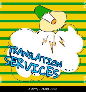 Hand writing sign Translation Services. Business idea organization that ...
