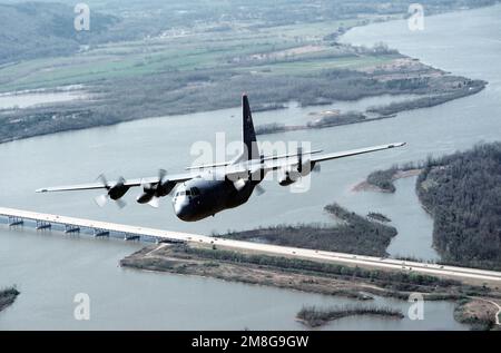 A C-130E Hercules aircraft from the 50th Airlift Squadron (50th AS ...