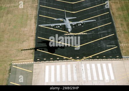 A C-130E Hercules aircraft from the 50th Airlift Squadron (50th AS ...