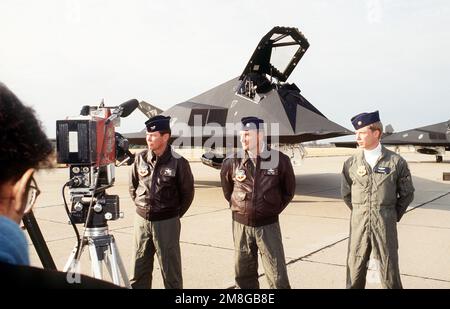 Pilots from the 37th Tactical Fighter Wing, Tonopah Test Range, Nev ...