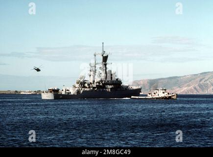 A starboard quarter view of the large harbor tug WAUWATOSA (YTB-775 ...