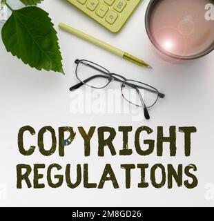 Conceptual display Copyright Regulations. Concept meaning body of law ...