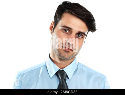 Mental health, silence and censored man, victim of abuse or bullying at ...