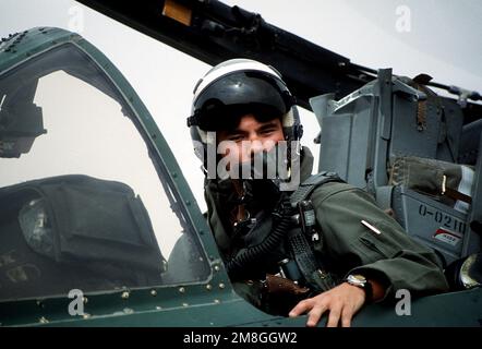 The pilot of a 23rd Tactical Fighter Wing A-10A Thunderbolt II aircraft ...