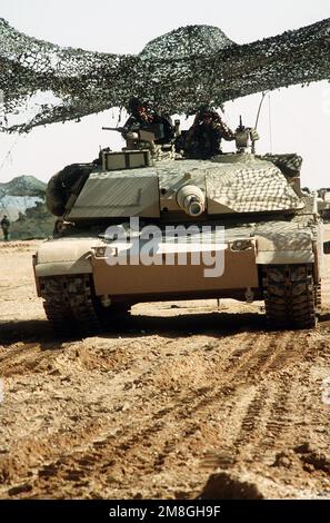 An M-1A1 Abrams main battle tank deployed during Operation Desert ...