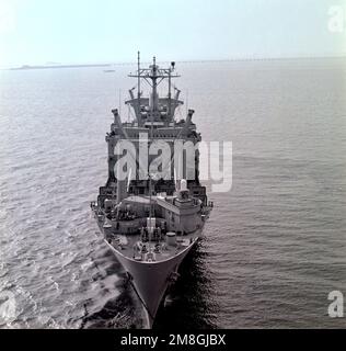 The amphibious cargo ship USS EL PASO (LKA 117) pulls alongside the ...