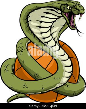 Snake Basketball Ball Animal Sports Team Mascot Stock Vector Image ...