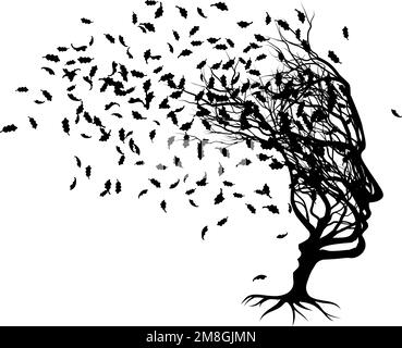 Optical Illusion Tree Man Woman Couple Faces Stock Vector Image & Art ...