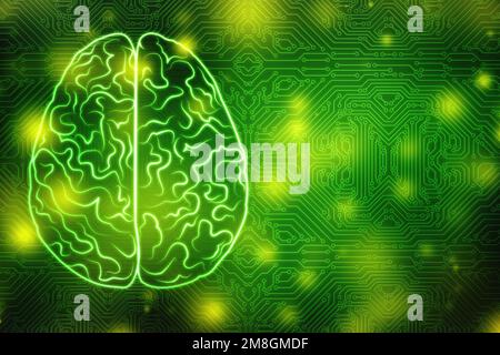 Human brain 2d illustration, Digital illustration of Human brain ...