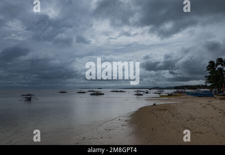 Beaches on Siargao island in the Philippines, cloudy rainy day Stock ...