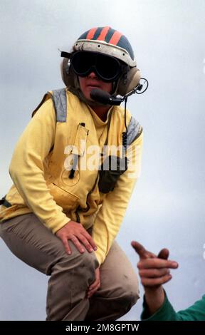 LT Robin A. Erichsen, one of four catapult officers on the auxiliary ...
