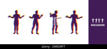 Four angry men arguing with each other. Concept communication. Hard ...