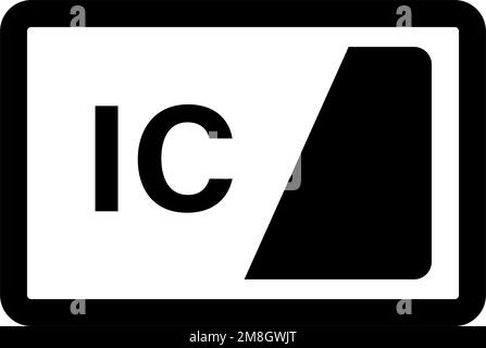IC card silhouette icon. IC card cash card. Editable vector Stock ...