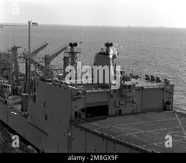 A stern view of the replenishment oiler USS KALAMAZOO (AOR-6 ...