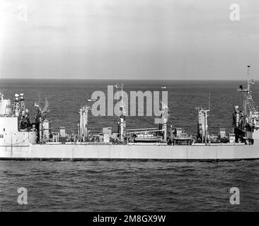 A starboard view of the fleet oiler USS CIMARRON (AO 177) underway. USS ...