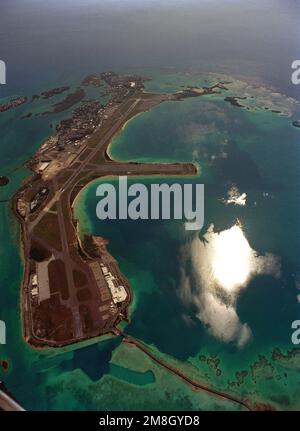 An aerial view of the Naval Air Auxiliary Station Whiting in 1953 ...