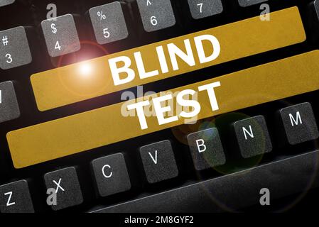 Text showing inspiration Blind Test. Business overview Social ...