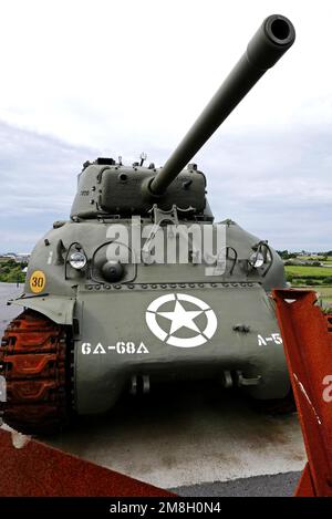Sherman M 4A1; Graf Spee battery command post, WW II, Pointe de Saint ...