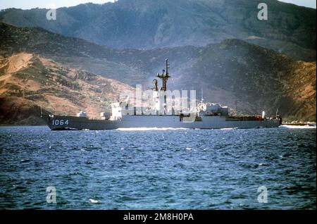 A port view of the frigate USS LOCKWOOD (FF-1064) underway. USS ...