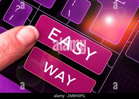 Sign displaying Easy Way. Concept meaning making hard decision between ...