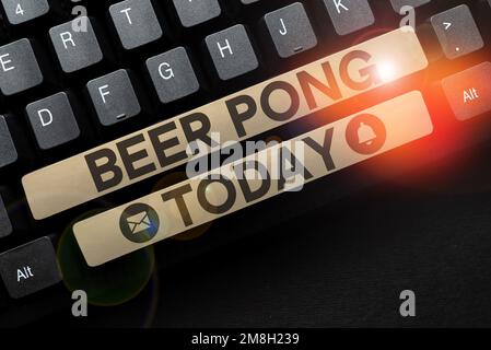 Handwriting text Beer Pong. Business idea a game with a set of beer ...