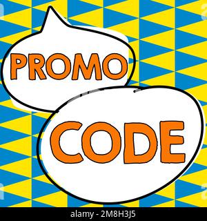 Handwriting text Promo Code. Business approach digital numbers that ...